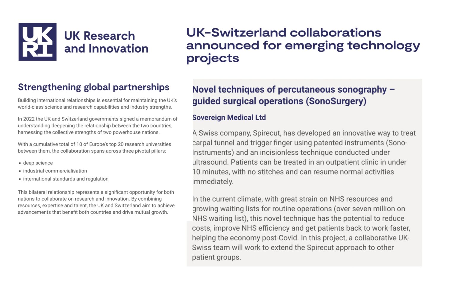 SonoSurgery Project with Innovate UK – Spirecut
